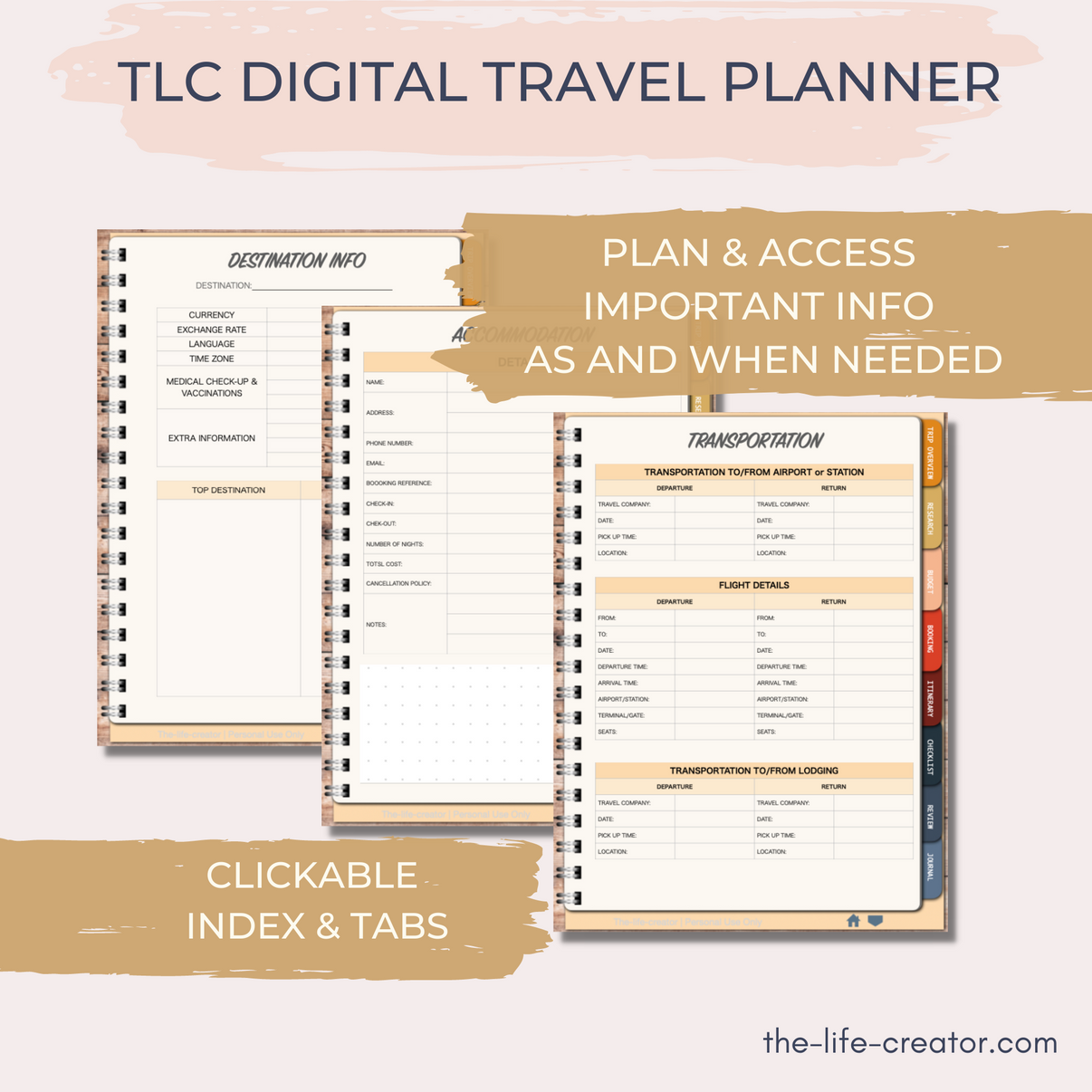 Travel Planner and Journal – The Life Creator