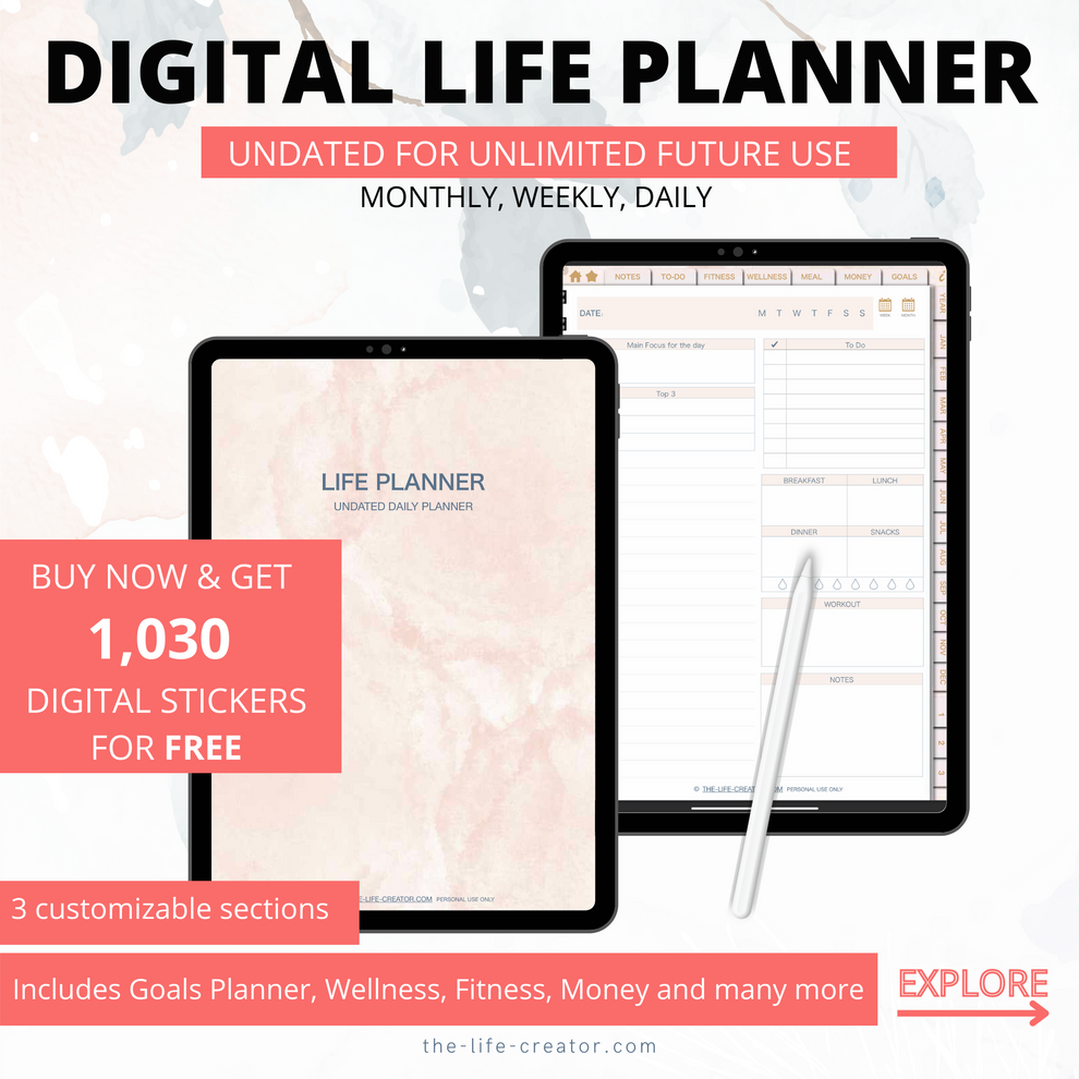 Life Planner | Undated | Portrait | Monthly, Weekly, Daily – The Life ...