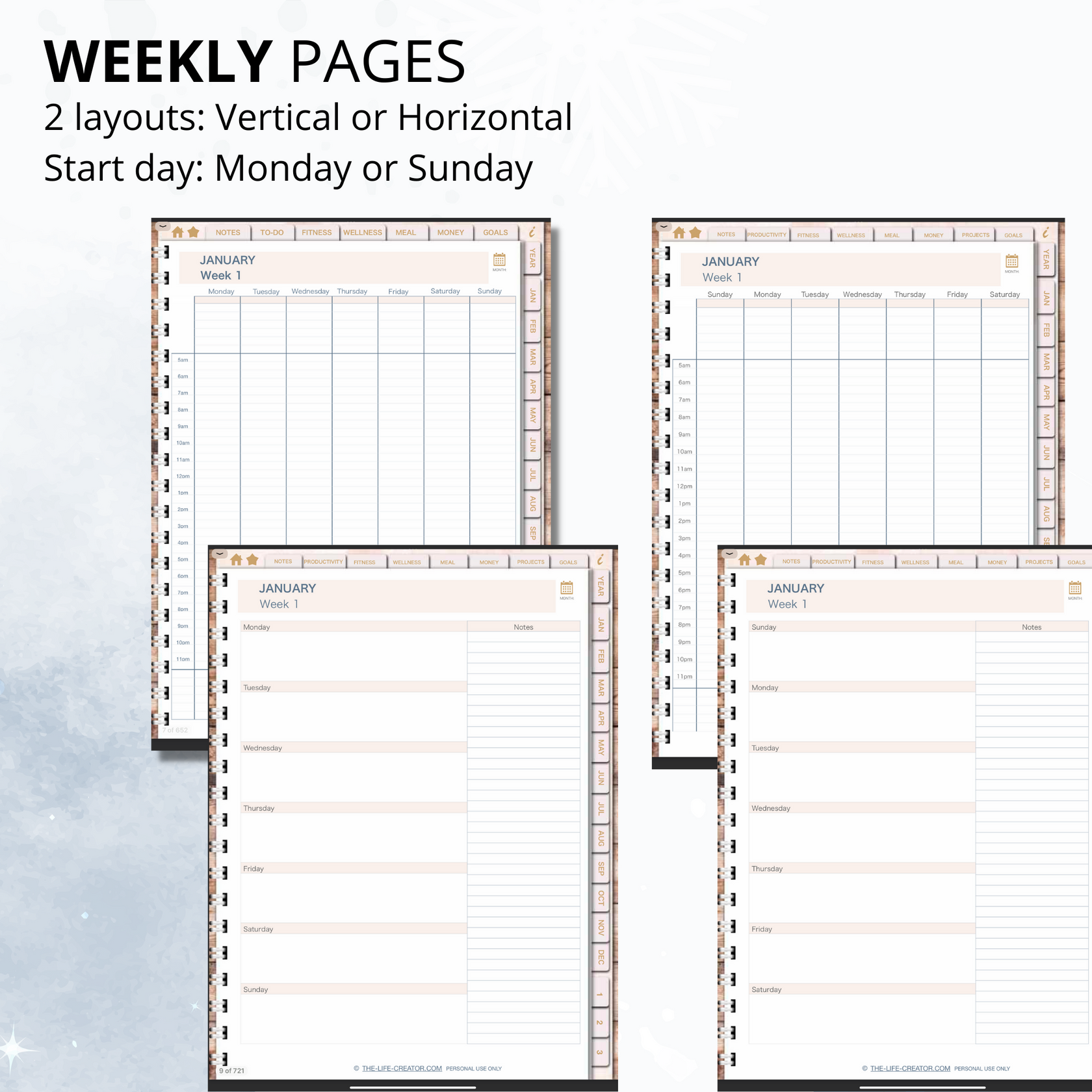 Life Planner | Undated | Portrait | Monthly, Weekly, Daily – The Life ...