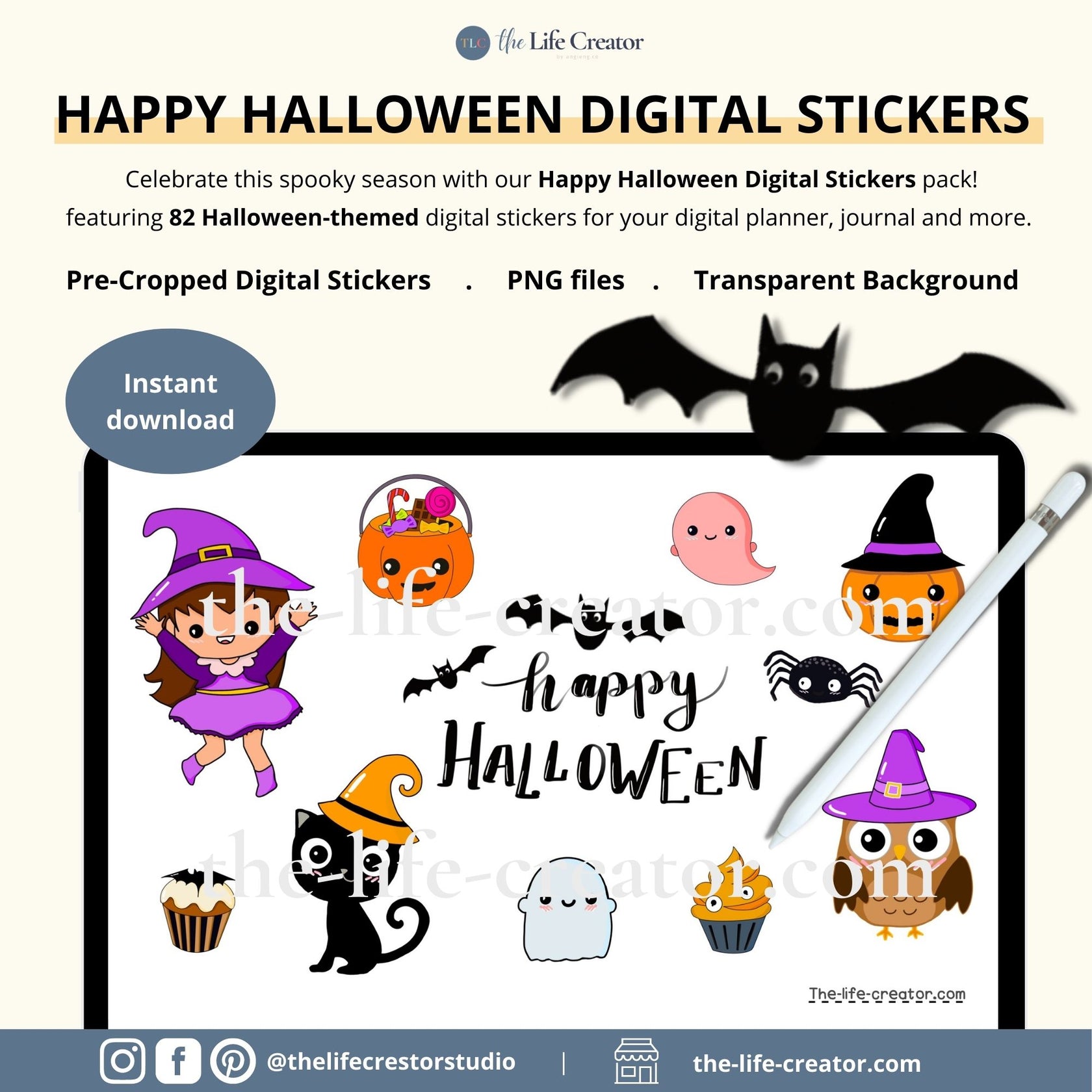 Halloween Digital Stickers Pack – The Life Creator
