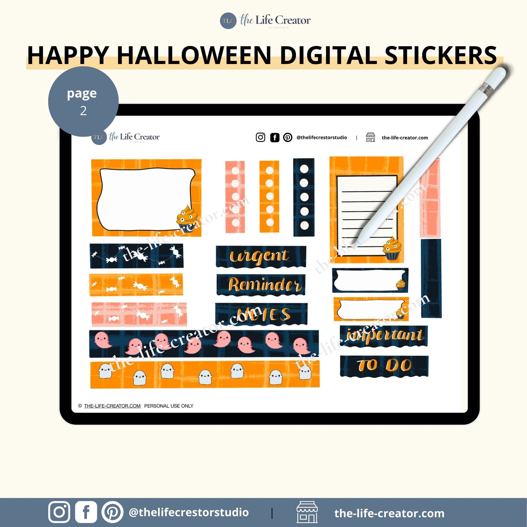 Halloween Digital Stickers Pack – The Life Creator