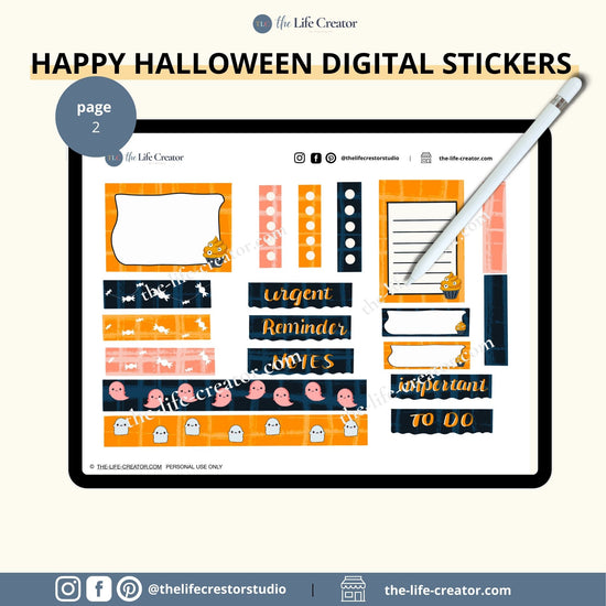 Halloween Digital Stickers Pack – The Life Creator
