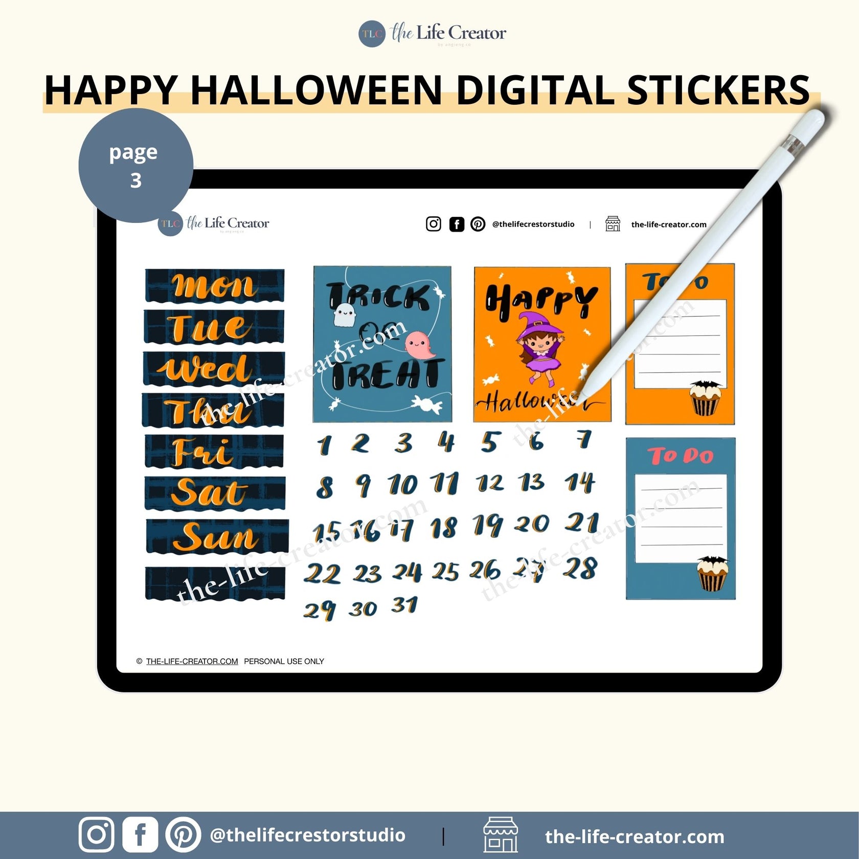 Halloween Digital Stickers Pack – The Life Creator