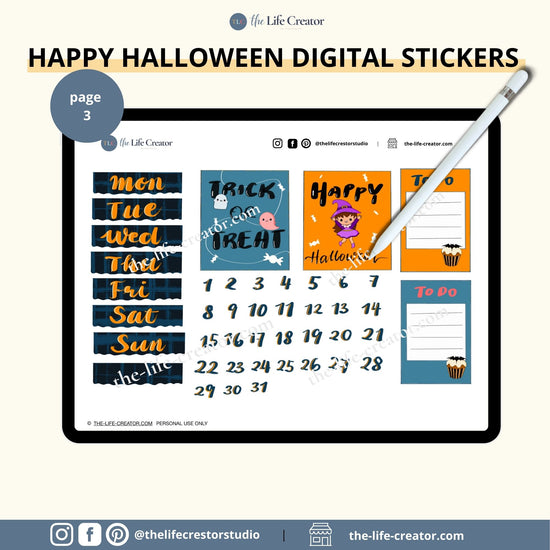 Halloween Digital Stickers Pack – The Life Creator