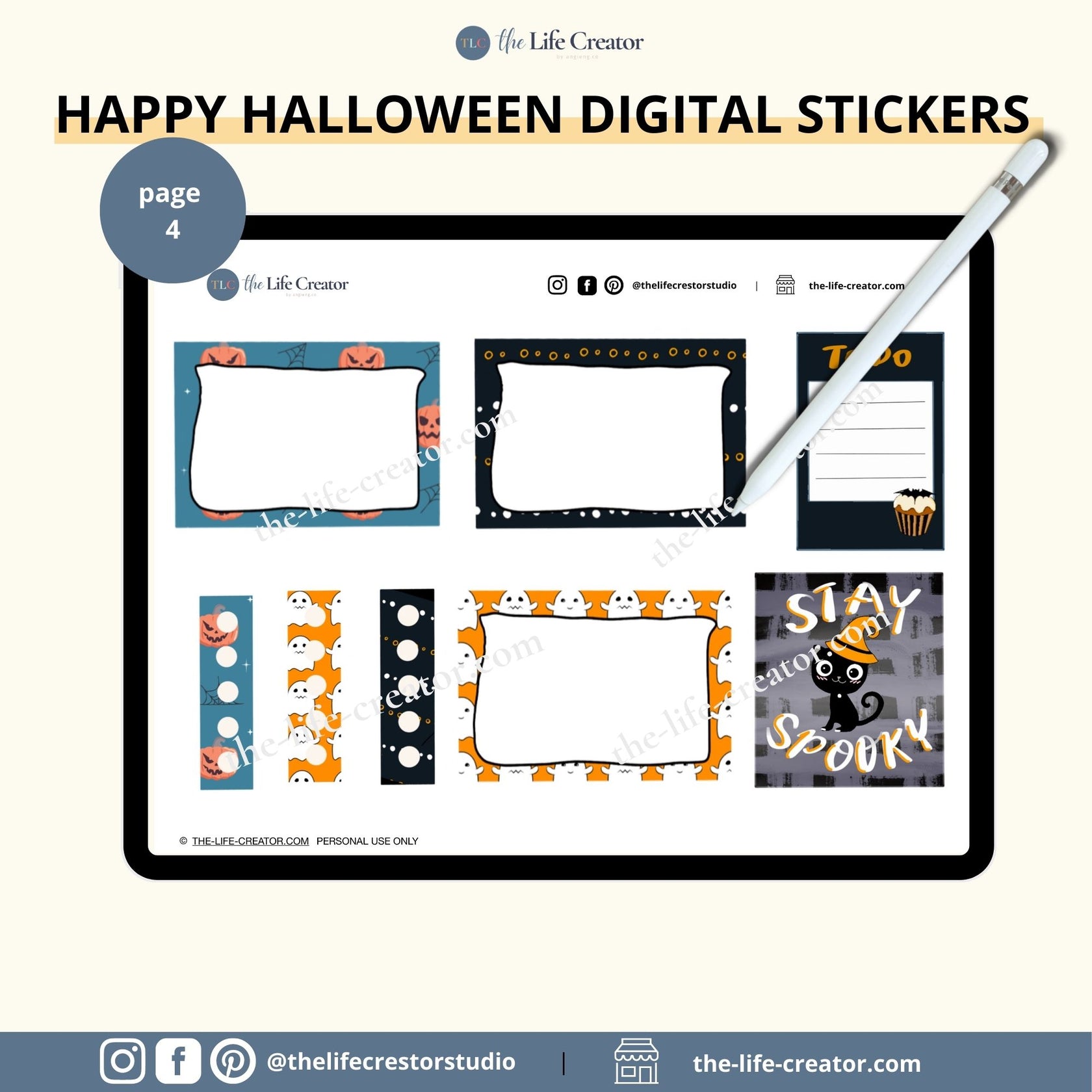 Halloween Digital Stickers Pack – The Life Creator